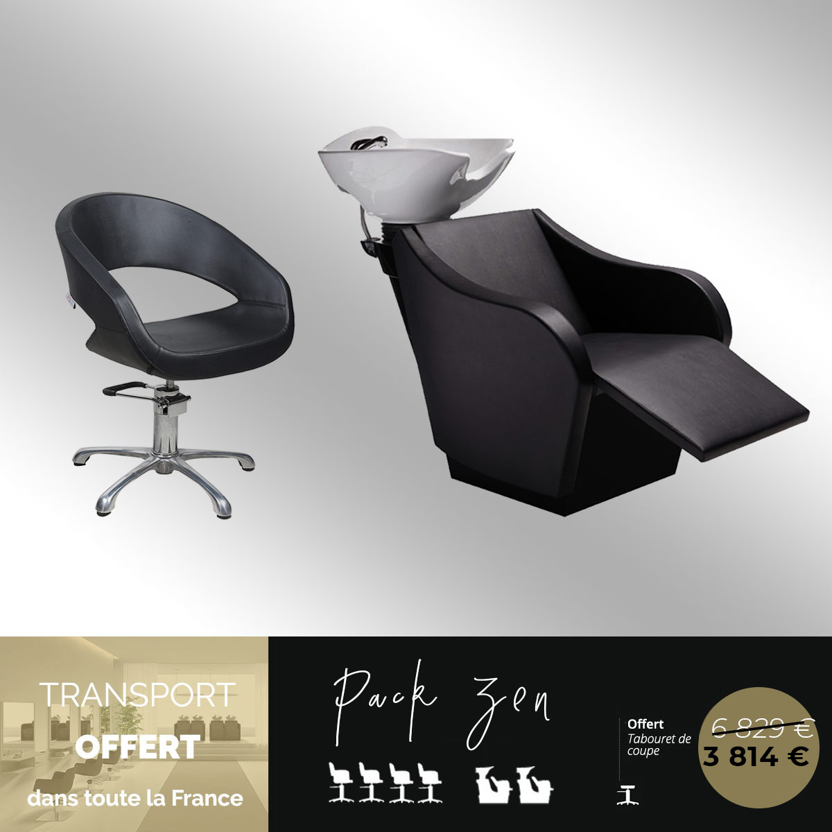 Packs mobilier de coiffure salons complets de coiffure - Mobicoiff