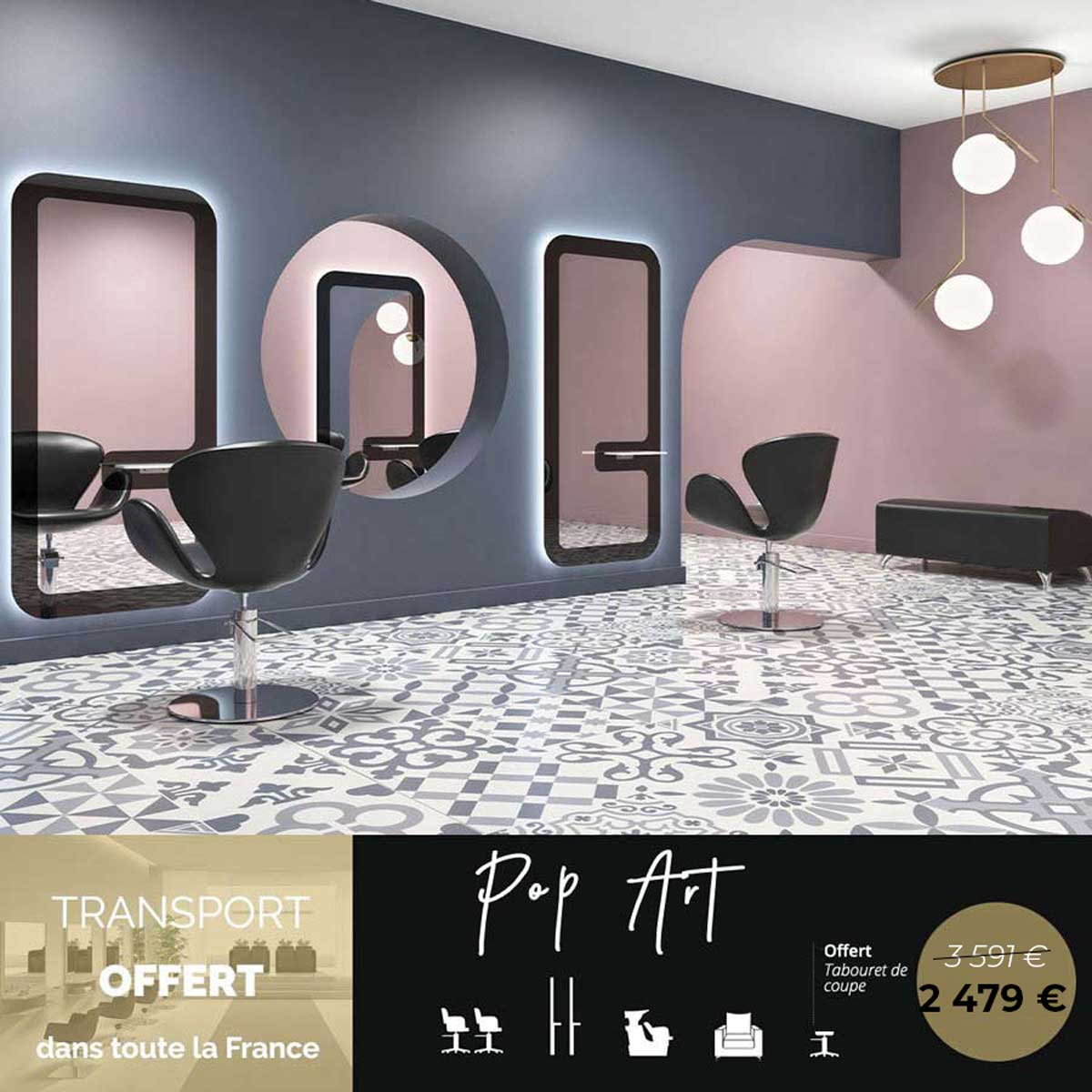 Mobilier pour salon de coiffure complet : qualité et design