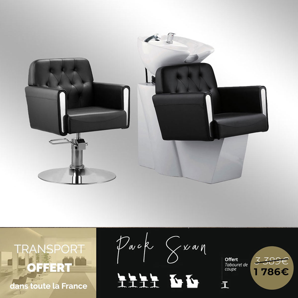 Packs mobilier de coiffure salons complets de coiffure - Mobicoiff